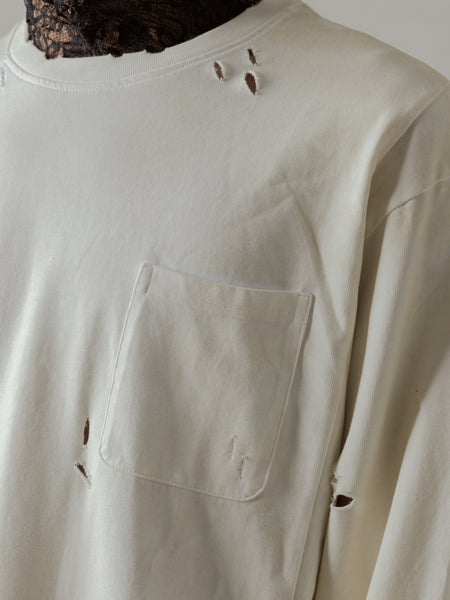 24FW｜Destroyed Tee (Beige) – Professor.E
